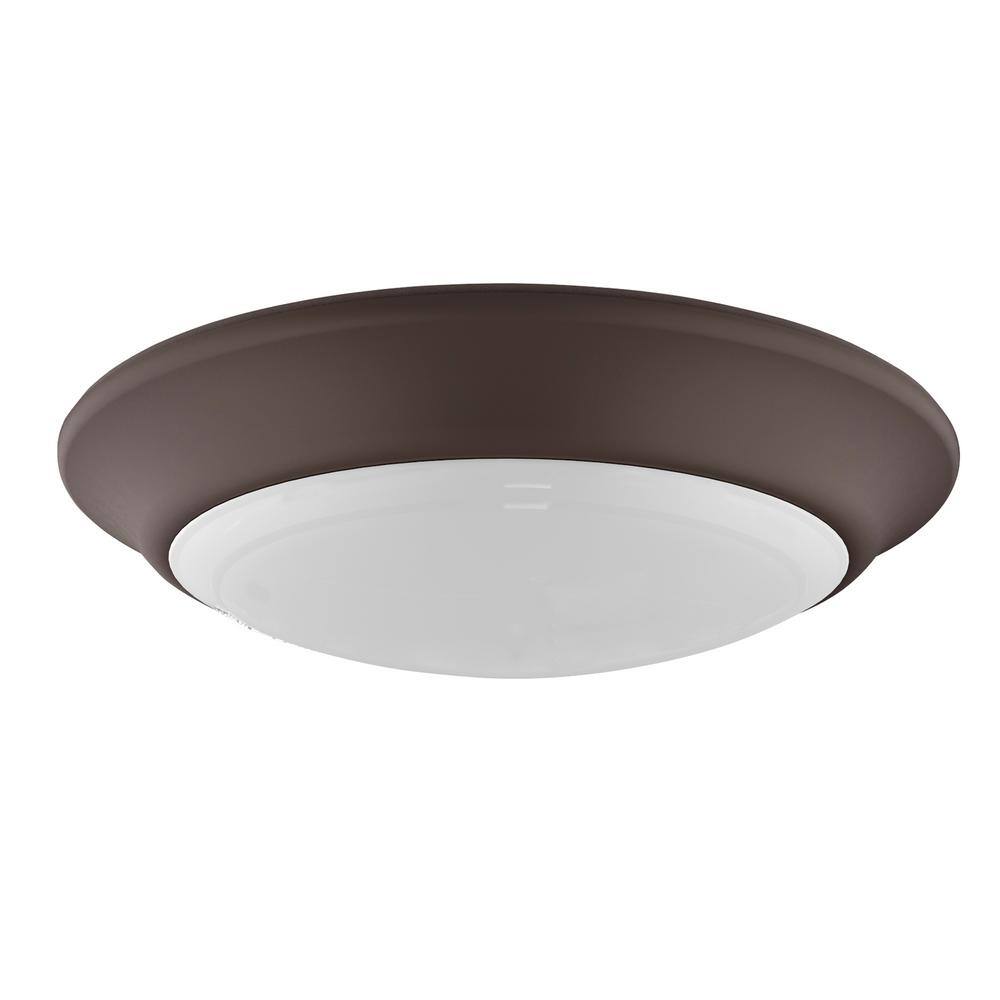 EnviroLite 7 in. Bronze Integrated 3000K CCT LED Ceiling Light Flush ...