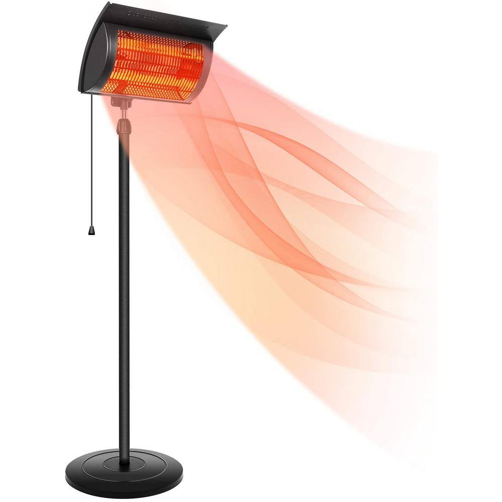 Wildaven Deluxe 750-Watt/1500-Watt Metal Standing Heater Patio ...