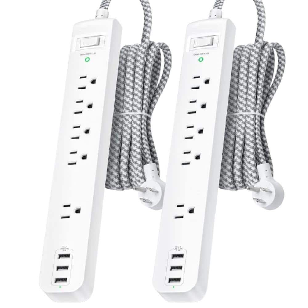 Vrbgify 5 Widely Spaced Outlets 3 USB Charging Port, 1875W/15A with 5 ...