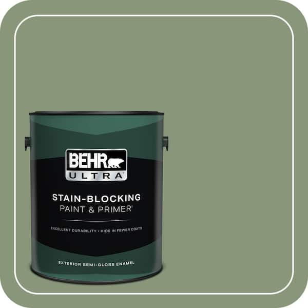 BEHR ULTRA 1 gal. #S390-5 Laurel Tree Semi-Gloss Enamel Exterior Paint ...