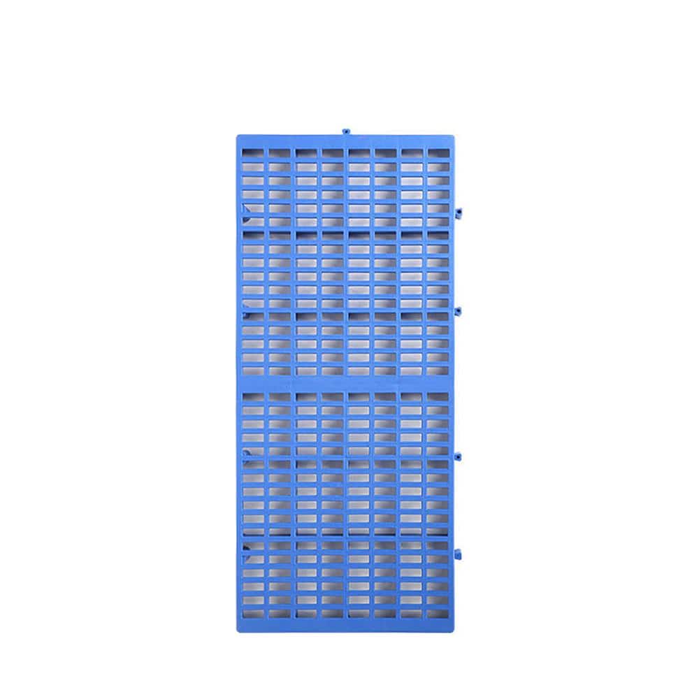 Shatex 35.4 in. x 11.8 in. Blue Anti-Slip Pet Feet Mat Plastic Grids ...