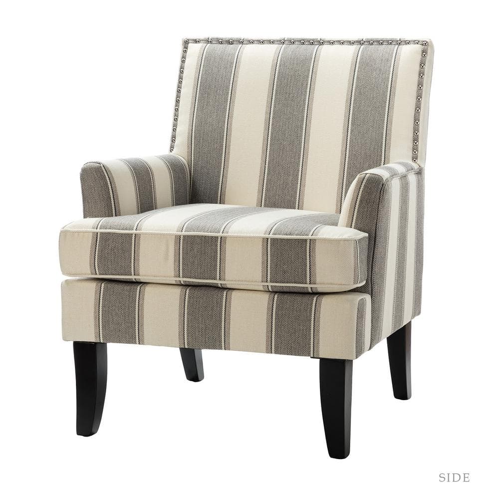 JAYDEN CREATION Herrera Contemporary Grey Nailhead Trim Armchair with ...