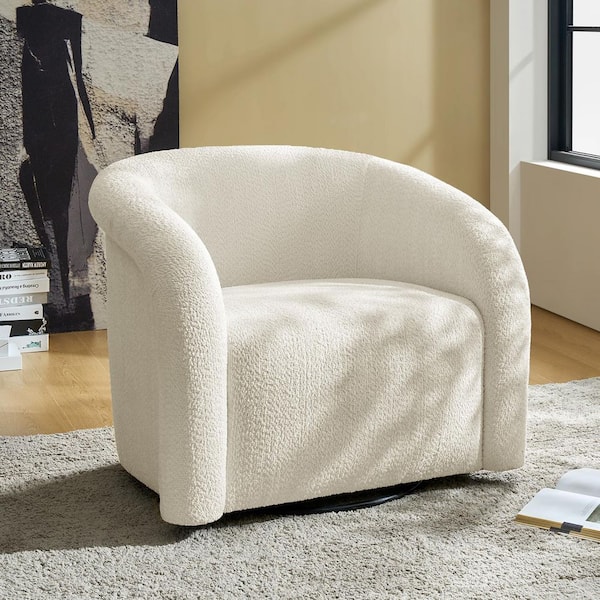 JAYDEN CREATION Olivia Ivy Boucle Fabric Swivel Accent Chair CHDM1310-IVY - The Home Depot