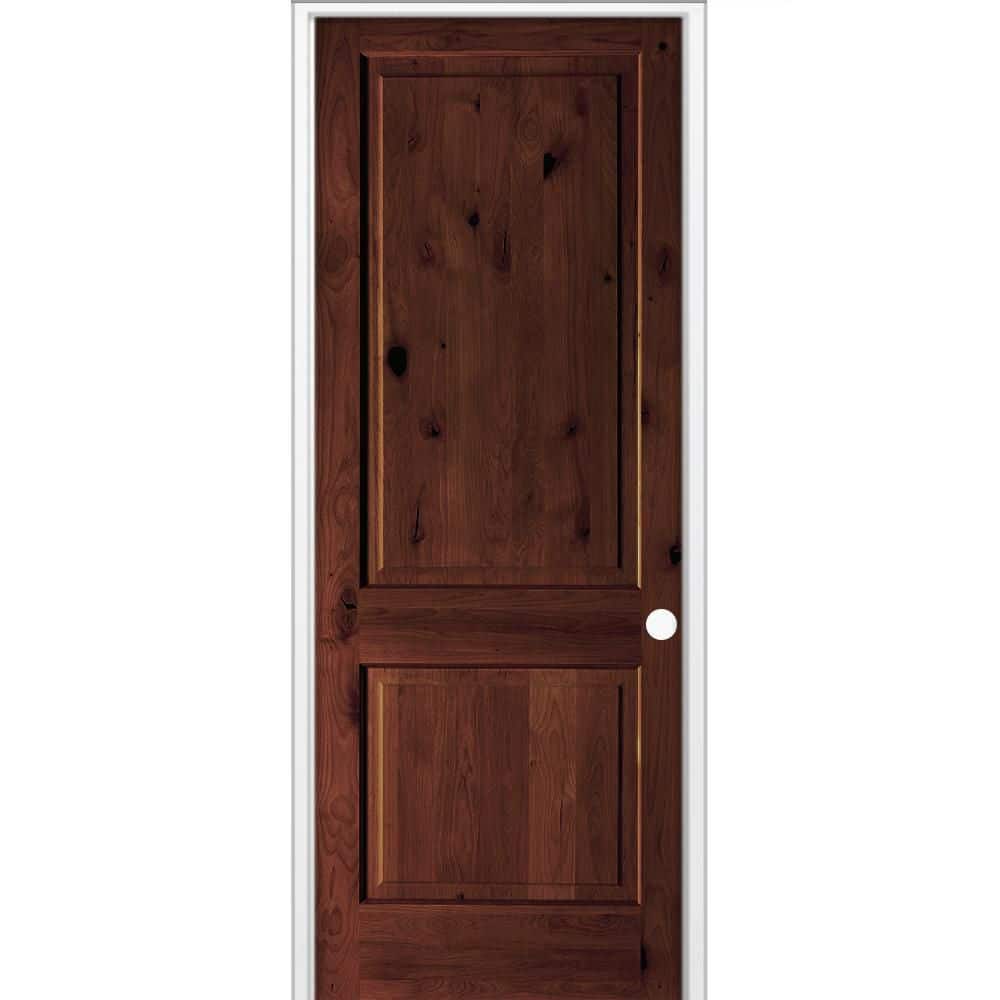 Krosswood Doors 36 in. x 96 in. Rustic Knotty Alder 2 Panel Square Left ...
