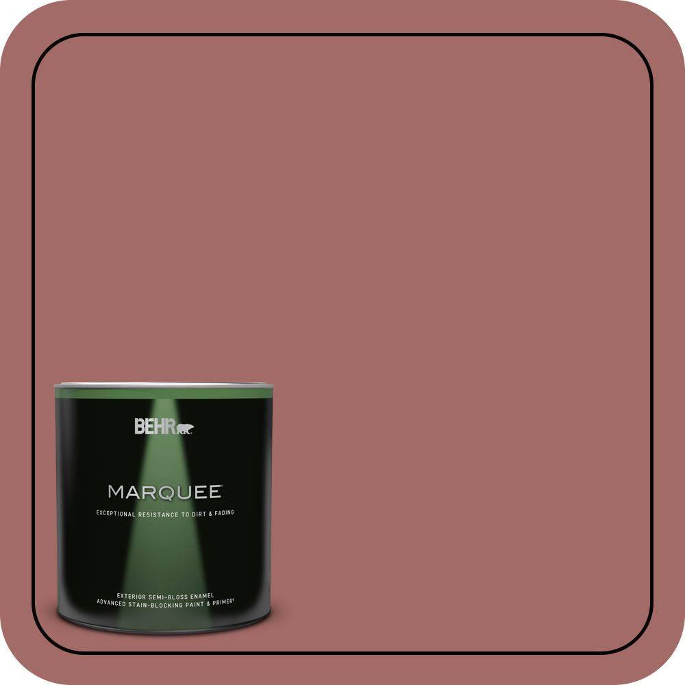 BEHR MARQUEE 1 qt. #S150-5 Vermilion Semi-Gloss Enamel Exterior Paint ...