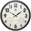 Infinity Instruments Concordia Indoor/Outdoor Wall Clock - Black ...