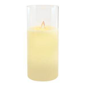 LUMABASE Battery Operated Glass Hurricane Candles with Moving Flame ...