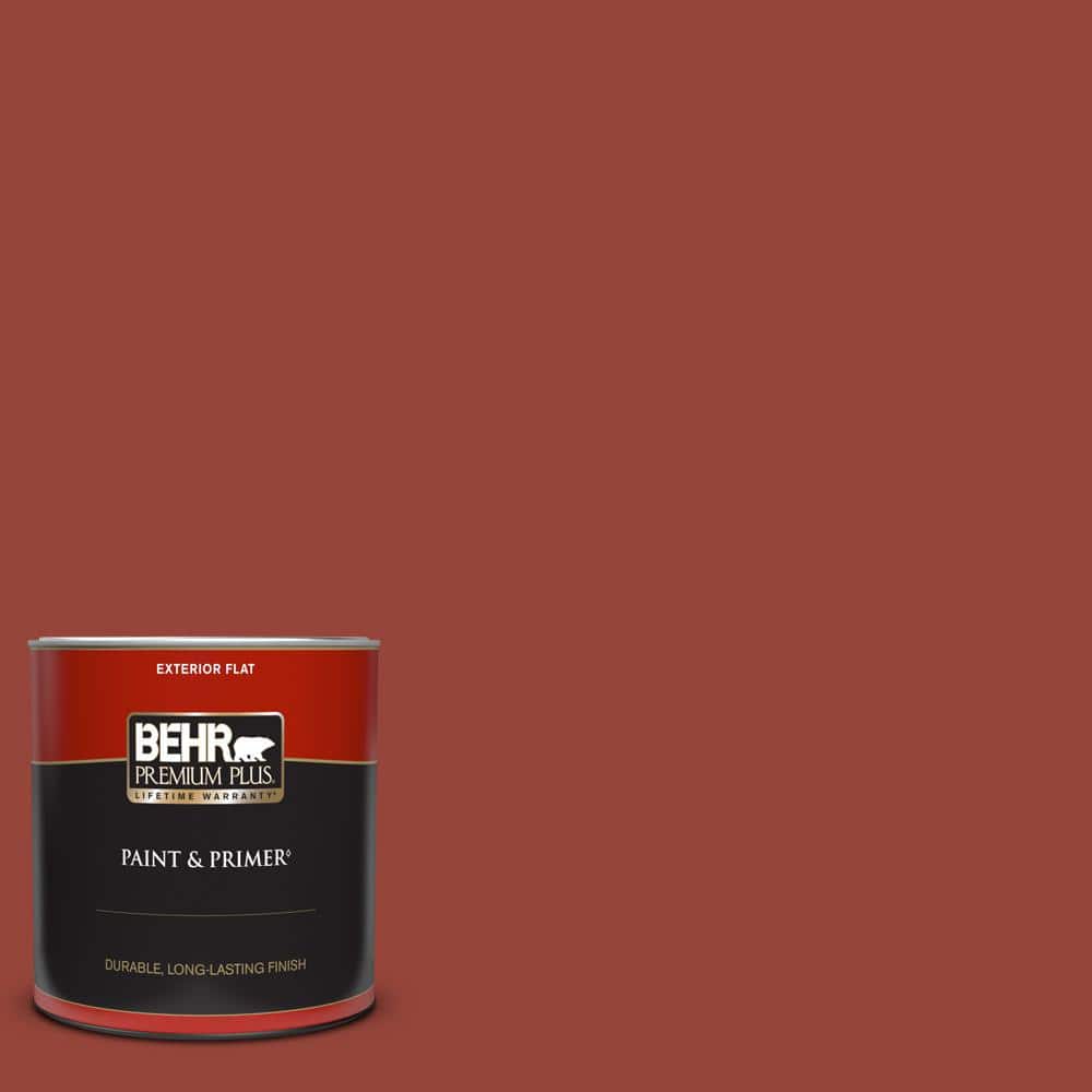 BEHR PREMIUM PLUS 1 qt. #PPU2-17 Morocco Red Flat Exterior Paint ...