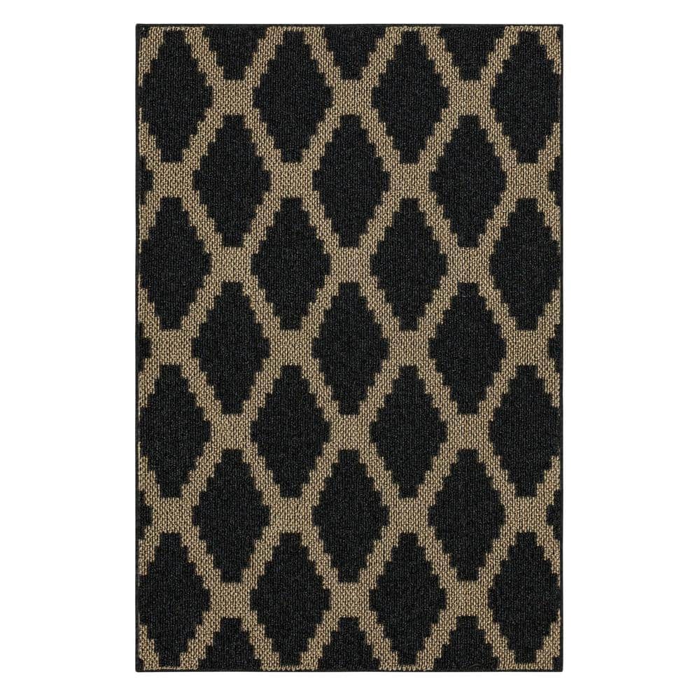 Mohawk Home Basics Prism Black 3 ft. 9 in. x 5 ft. 6 in. Transitional ...