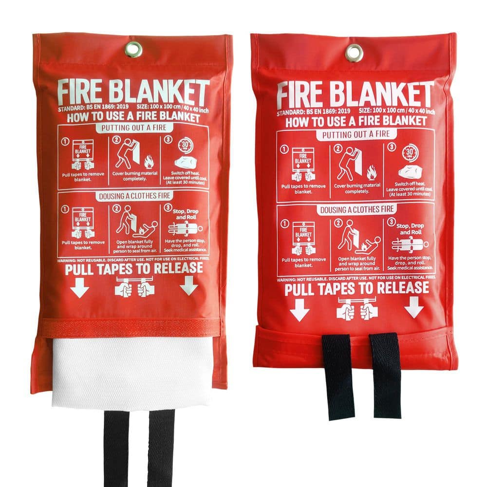 Laybus 40 in. x 40 in. Fire Fiberglass Blanket Emergency for Home ...