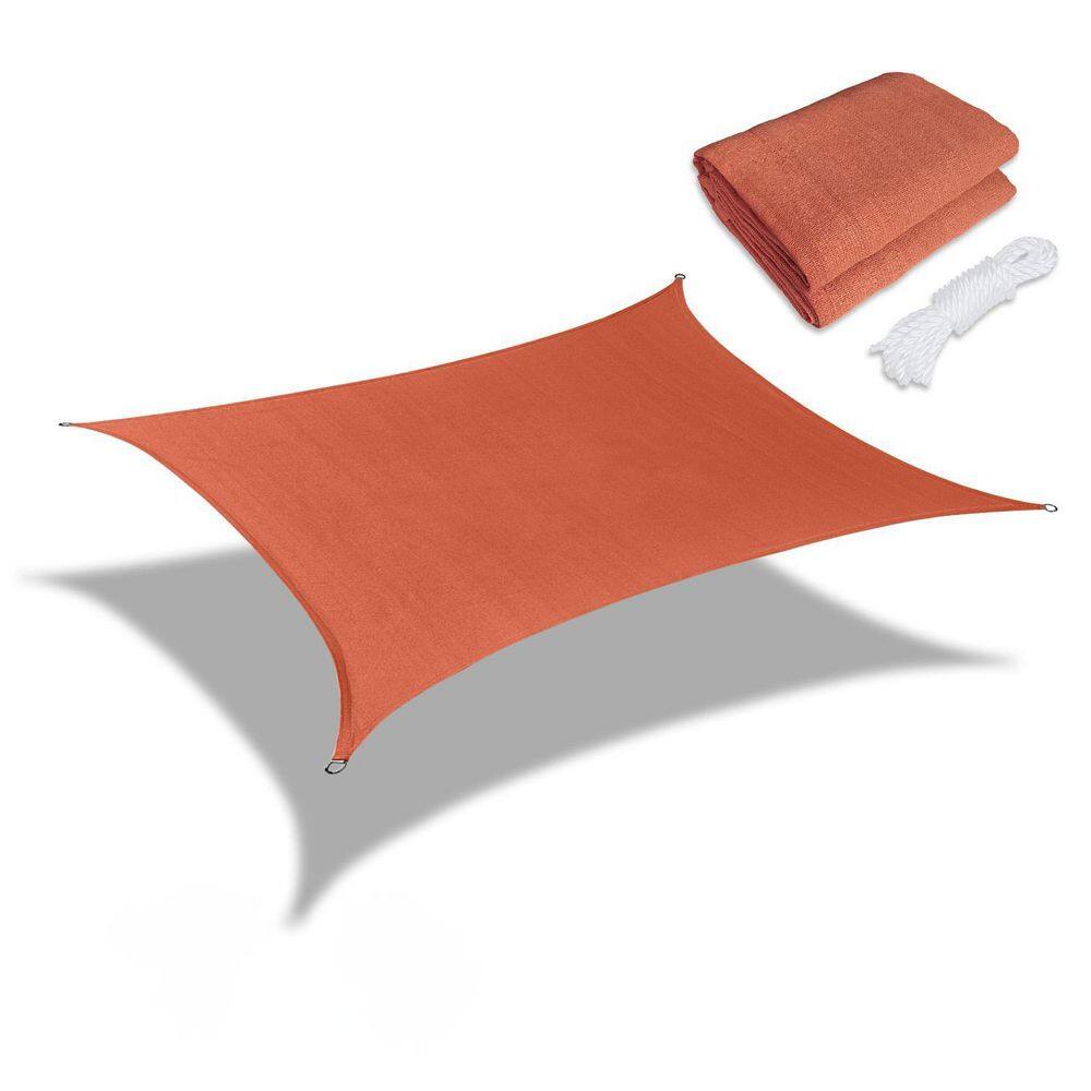 WOCK 12 ft. x 12 ft. HDPE Sun Shade Sail Rectangle Canopy Shades for ...