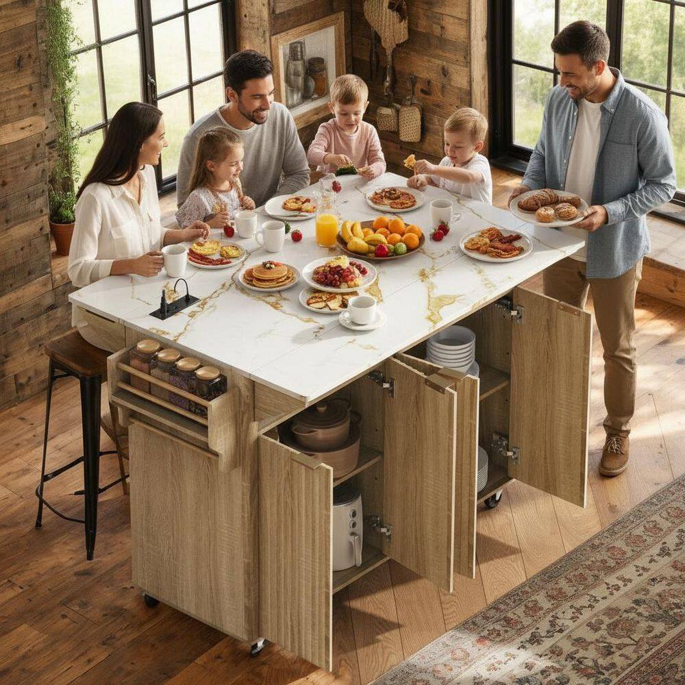 Have a question about Fluted Natural Large Marble 55.5 in. W Kitchen ...