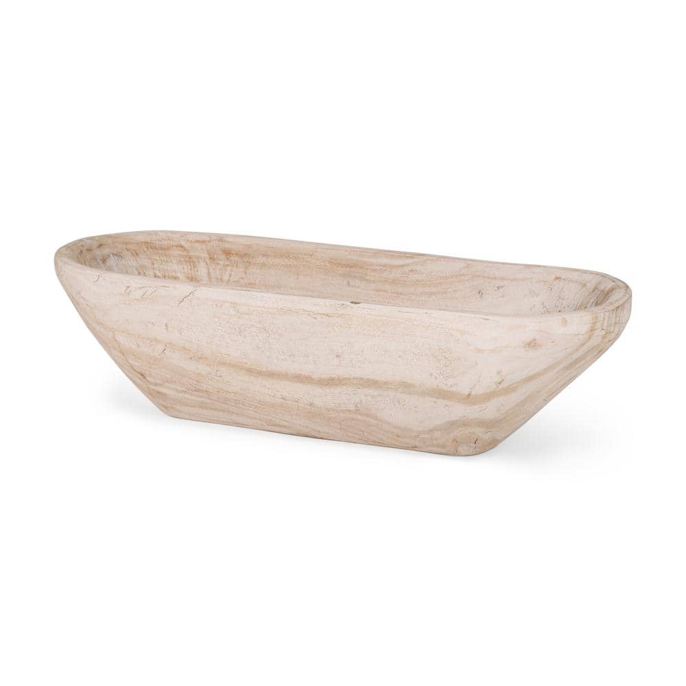 Mercana Athena Natural-finish Reclaimed Extra Large Oblong Wood Bowl ...