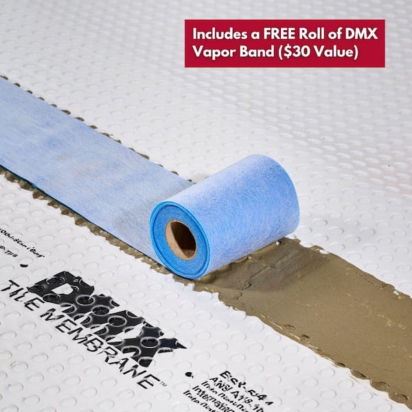 DMX TILE MEMBRANE Tile Membrane 54 Sq. Ft. 40.8 x in. W 16 x ft. L x 3 ...