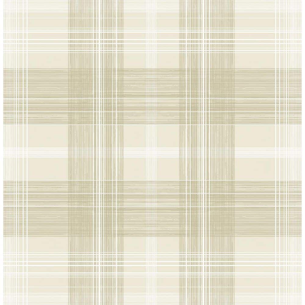 STACY GARCIA HOME 17.08 sq. ft. Sand Dollar Crossroads Plaid Vinyl Peel ...