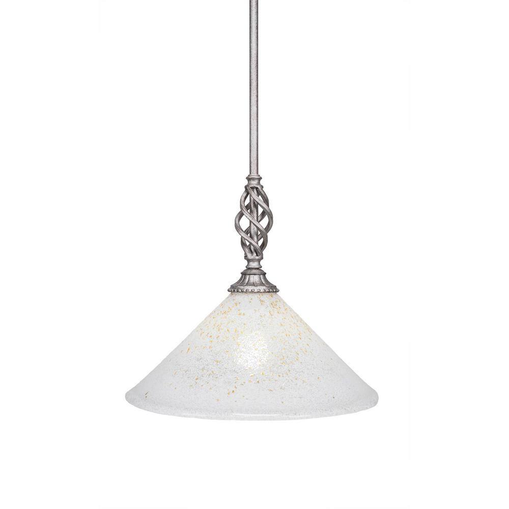 Bridgewater 100 W 1-Light Aged Silver Standard Mini Pendant Light with ...