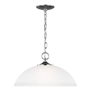 Generation Lighting Geary 1-Light Brushed Nickel Pendant with Satin ...