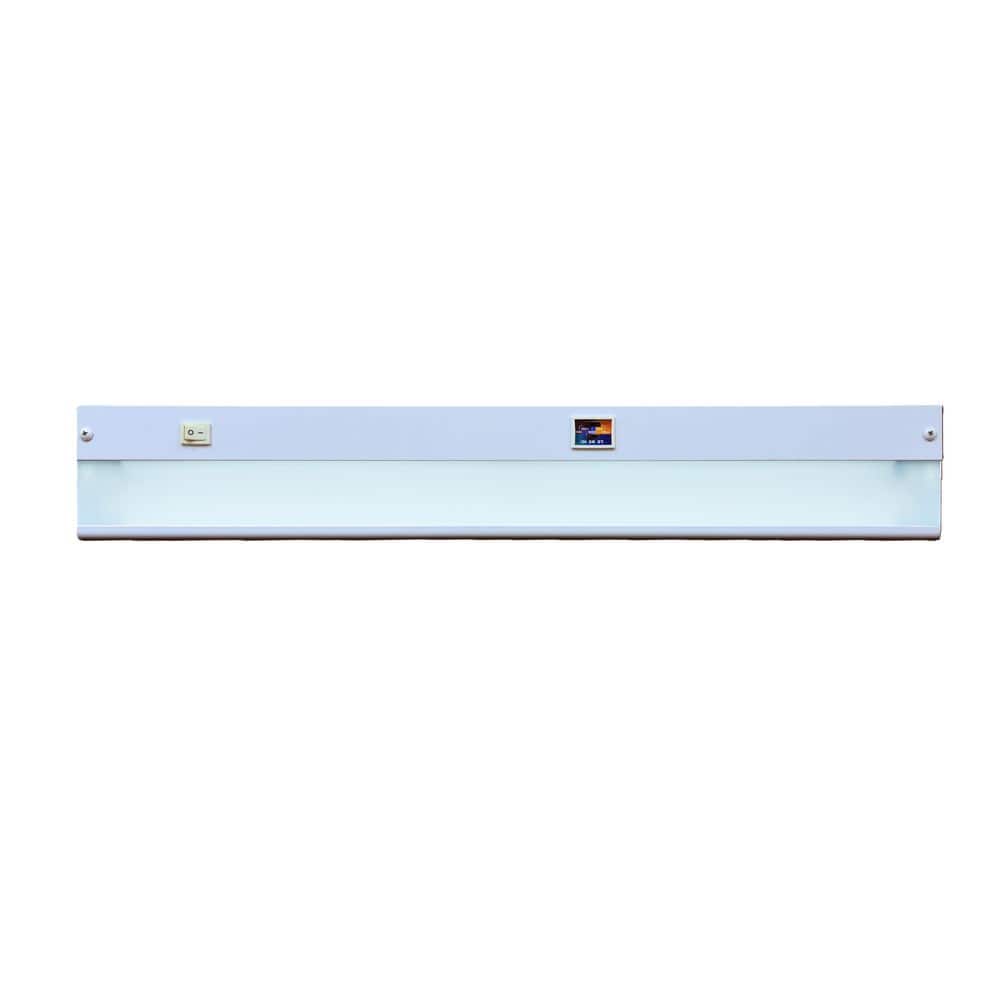 AMAX LIGHTING 24 in. Hardwired/Plug-In White Finish Dimmable Integrated ...