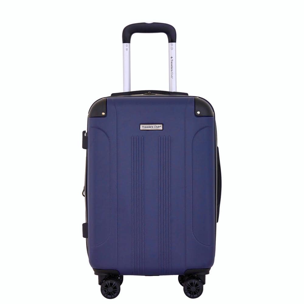 Travelers Club 22 in. Navy Rolling Expandable Hardside Carry-On with 4 ...