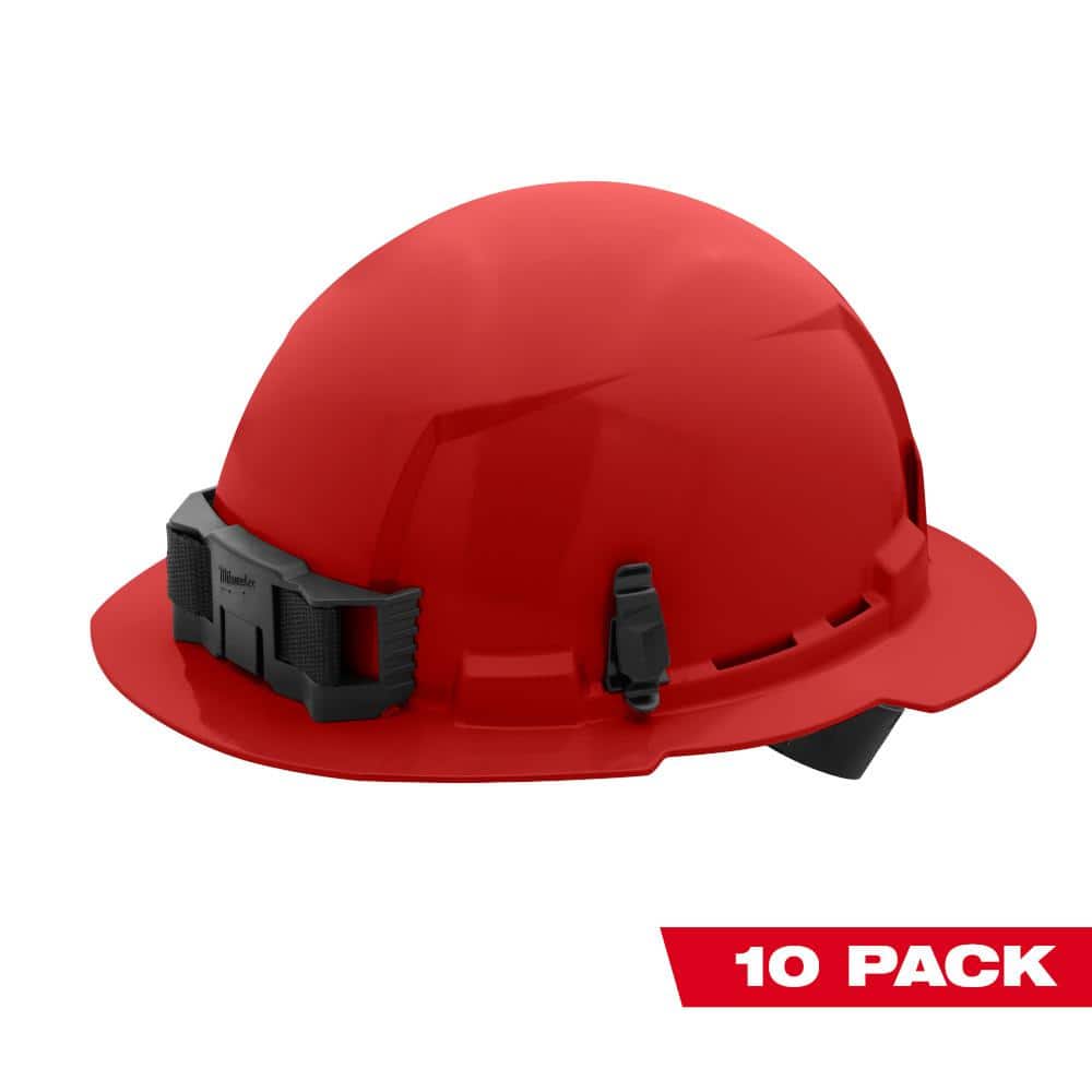 Milwaukee BOLT Red Type 1 Class E Full Brim Non-Vented Hard Hat with 4 ...
