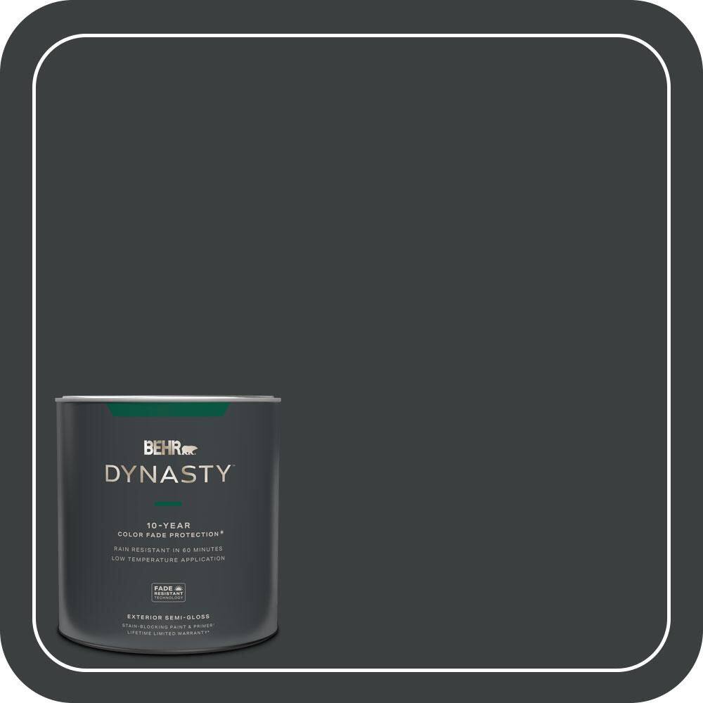 BEHR DYNASTY 1 qt. #ECC-25-3 Obsidian Stone Semi-Gloss Exterior Stain ...