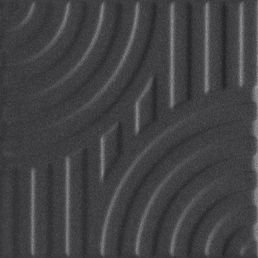 Geo Round Black Metallic 6 in. x 6 in. Ceramic Wall Tile (13.89 sq. ft ...