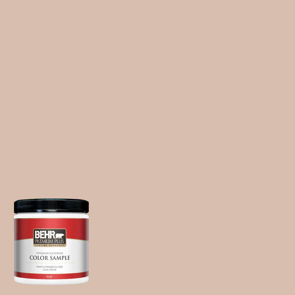 BEHR PREMIUM PLUS 8 oz. #250E-3 Wild Porcini Flat Interior/Exterior ...
