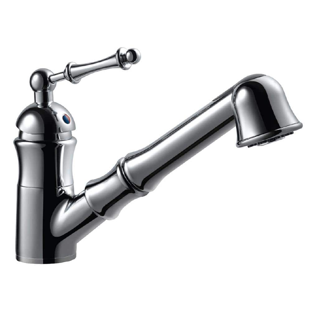 HOUZER Squire Single-Handle Pull Out Sprayer Kitchen Faucet with ...