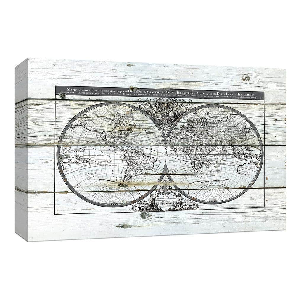 PTM Images 10 in. x 12 in. ''World Map Hemispheres'' Canvas Wall Art 9 ...