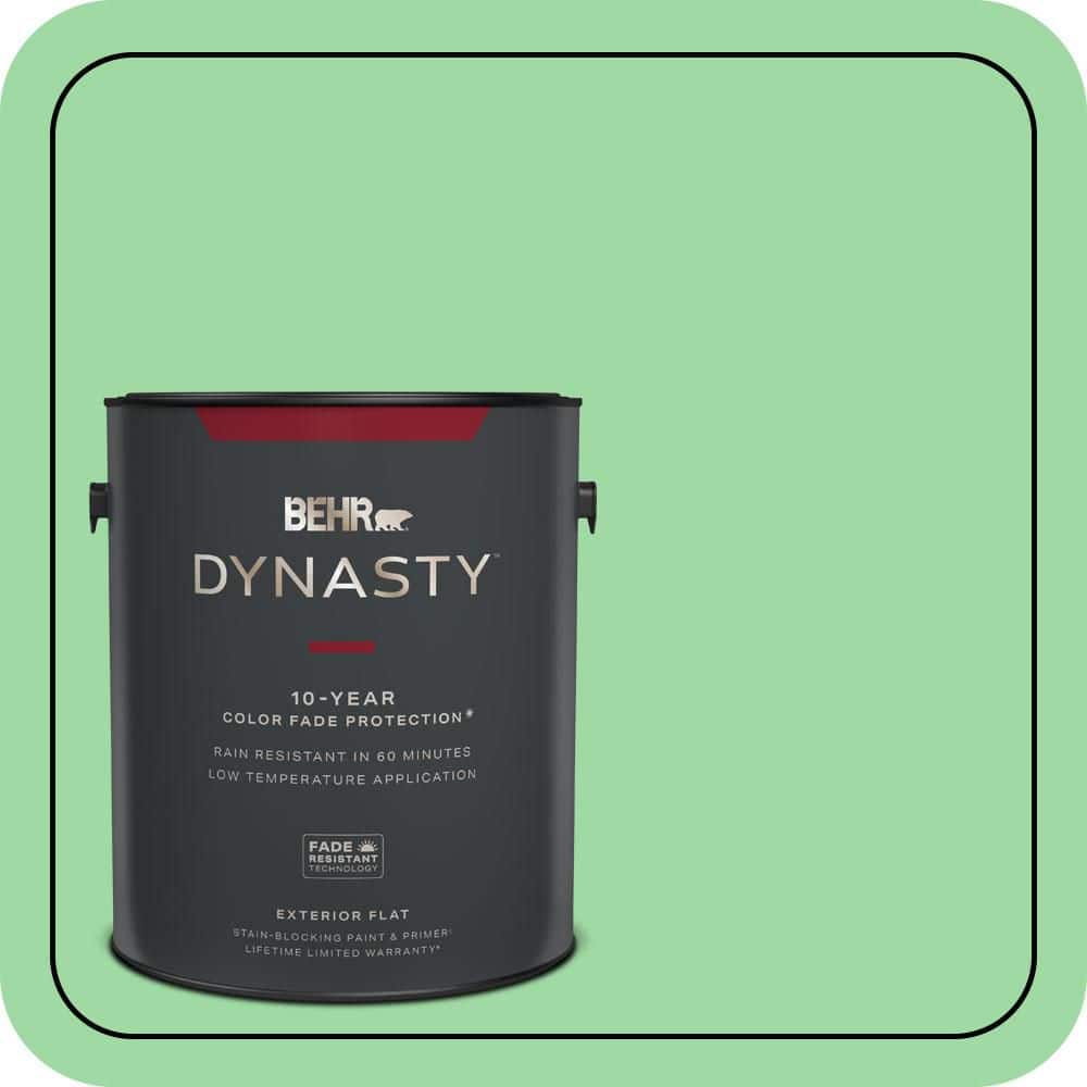 BEHR DYNASTY 1 gal. #450B-4 Green Trance Flat Exterior Stain-Blocking ...