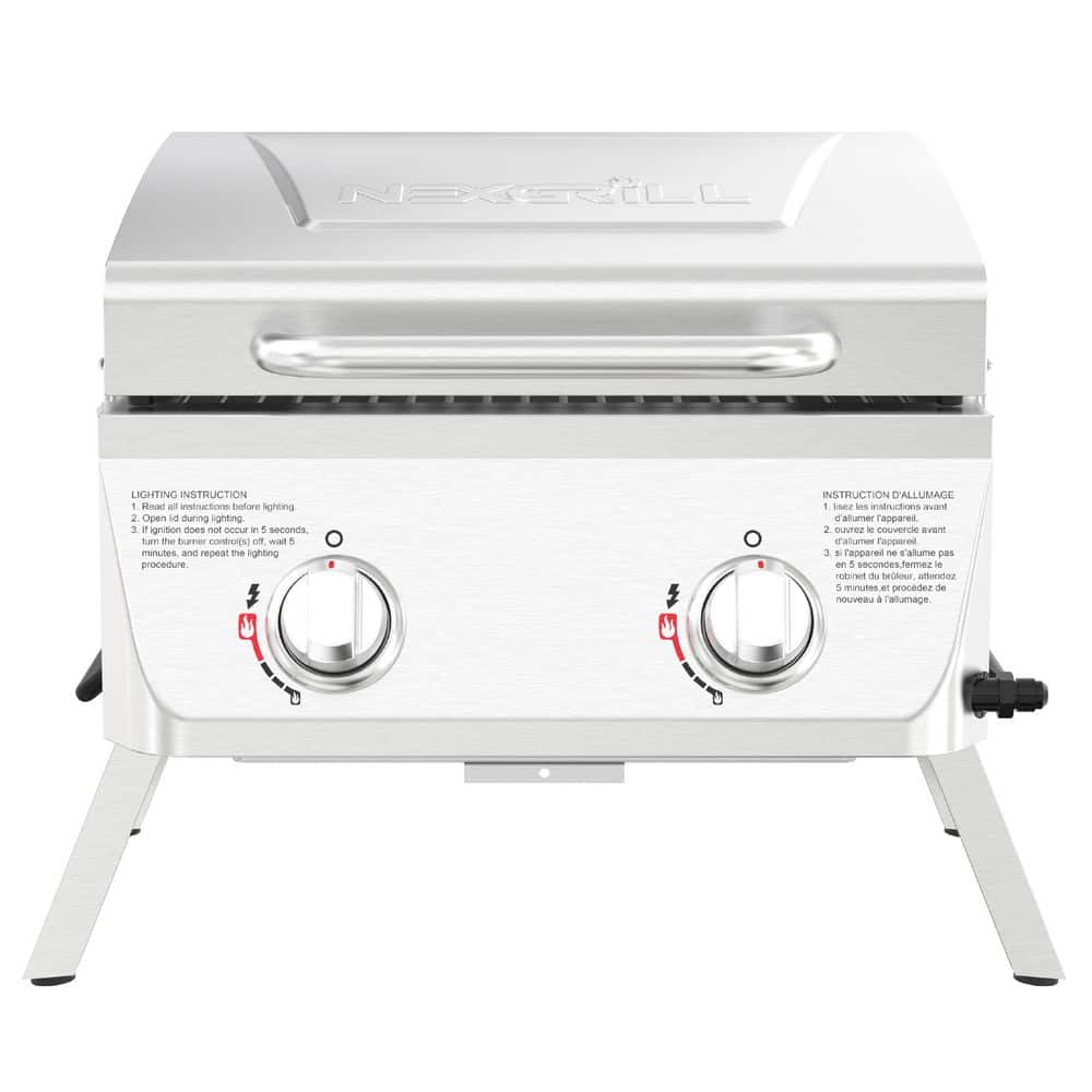 Nexgrill 2-Burner Portable Propane Gas Table Top Grill in Stainless ...