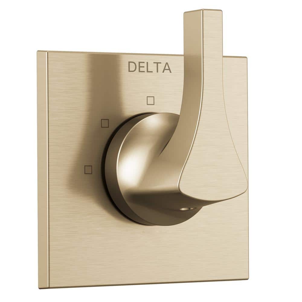 Delta Zura Gold 1-Handle 3-Setting Diverter Valve Trim Kit in Champagne ...