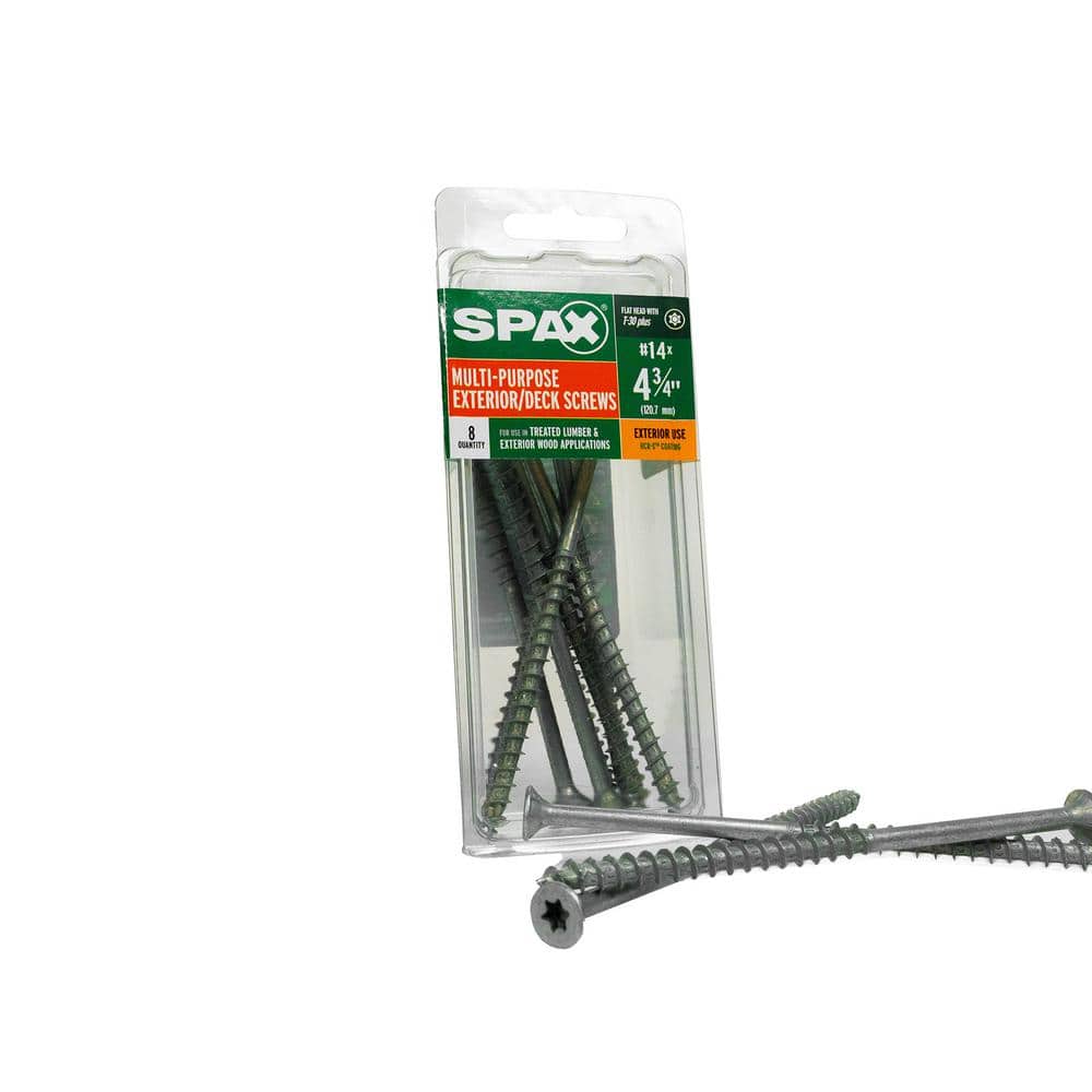 SPAX #14 x 4-3/4 in. Exterior Flat Head Deck Wood Screws Construction ...