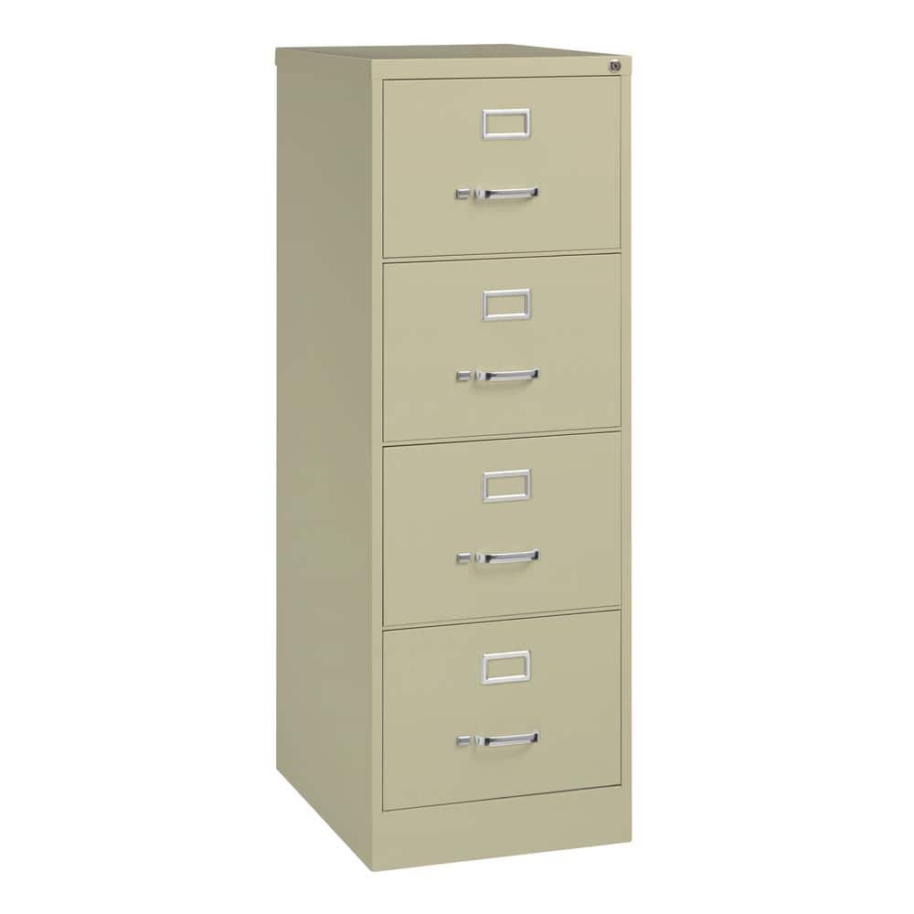 Hirsh 25 in. D 4-Drawer Putty Metal Legal Width 18 in. W Vertical File ...