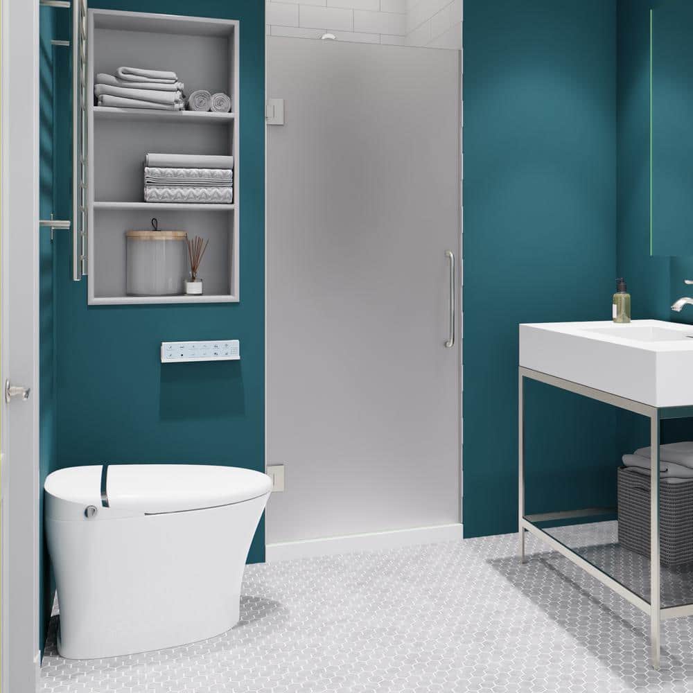 ANZZI Fellow Series 24 in. W x 70 in. H Hinged Frameless Shower Door in ...