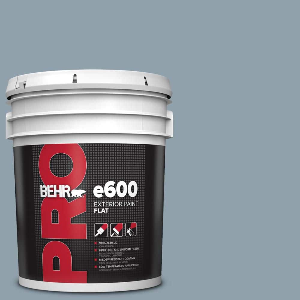 BEHR PRO 5 Gal. #N480-4A Dusty Denim Flat Exterior Paint PR61005 - The ...