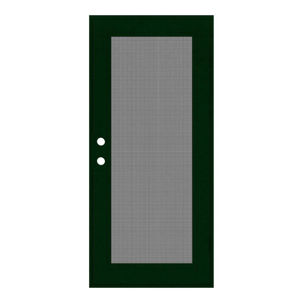 Unique Home Designs 36 in. x 80 in. Full View Forest Green Left-Hand ...