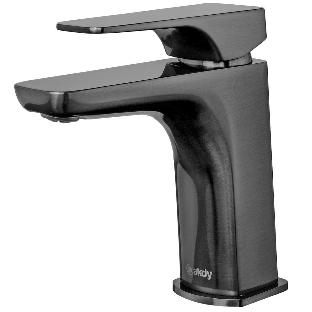 AKDY Single Hole Single-Handle Bathroom Faucet in Brushed Graphite ...