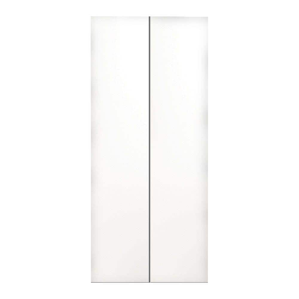 JELD-WEN 24 in. x 80 in. No Panel Primed Flush Hardboard Closet Bi-Fold ...
