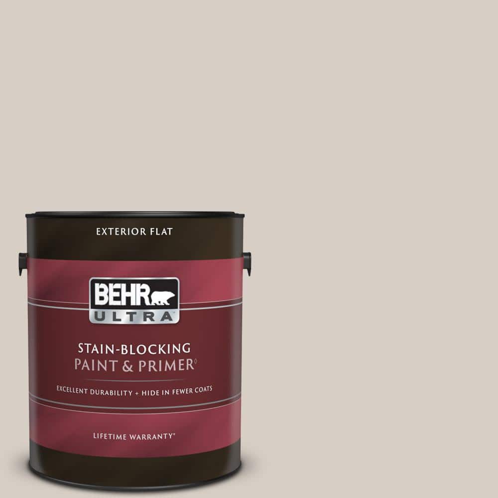 BEHR ULTRA 1 gal. #MQ3-06 Granite Dust Flat Exterior Paint & Primer ...