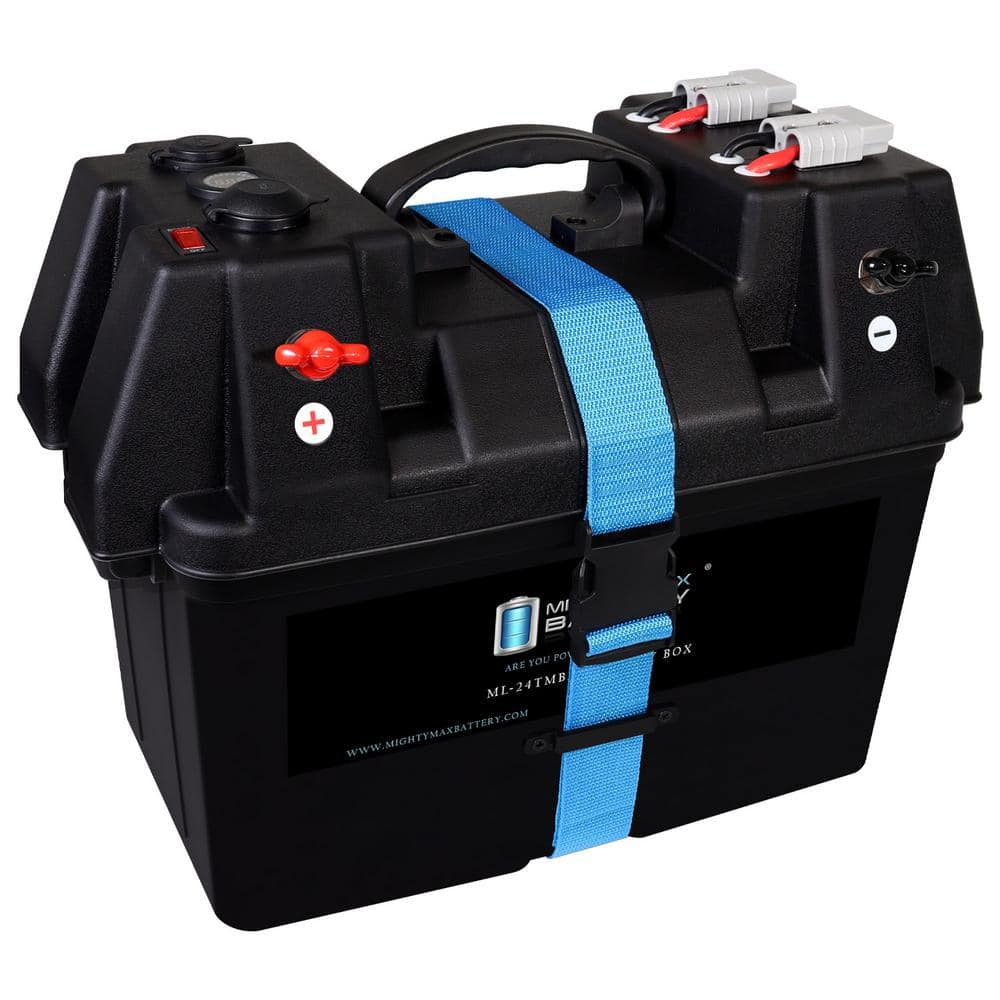 MIGHTY MAX BATTERY Group 24 Smart Battery Box 12-Volt Power center for ...