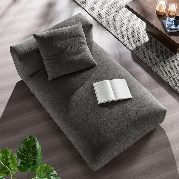 MODWAY Solace Modular Upholstered Fabric Armless Chaise Lounge in ...