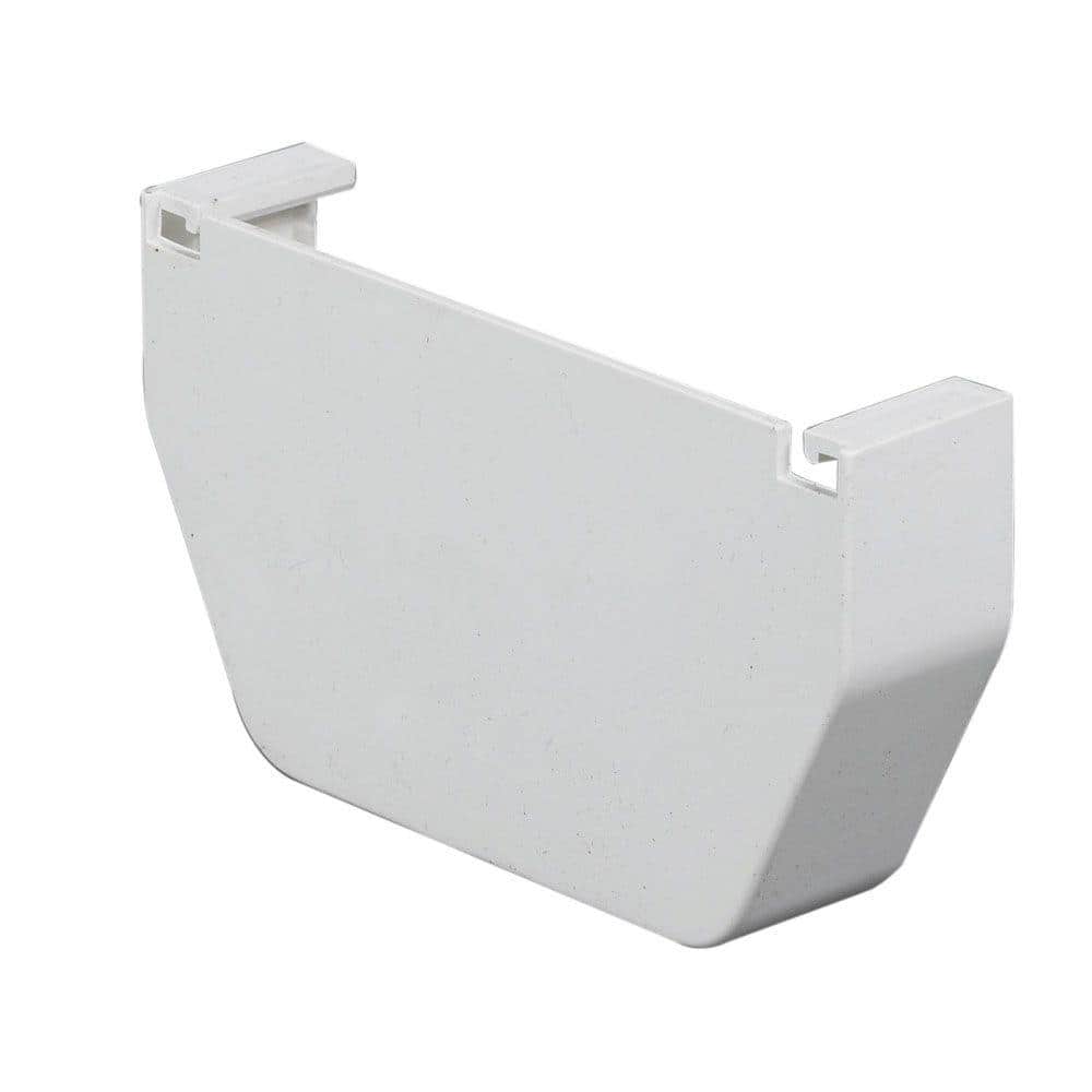 Amerimax Home Products 4 in. White Vinyl Contemporary End Cap T0411 ...