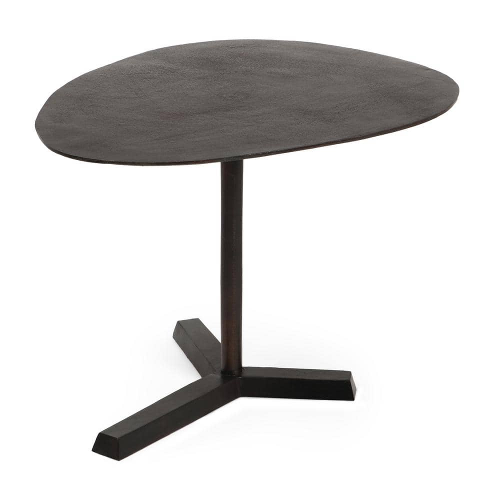 Noble House Hogeland Raw Bronze Elliptical Side Table 105990 - The Home ...