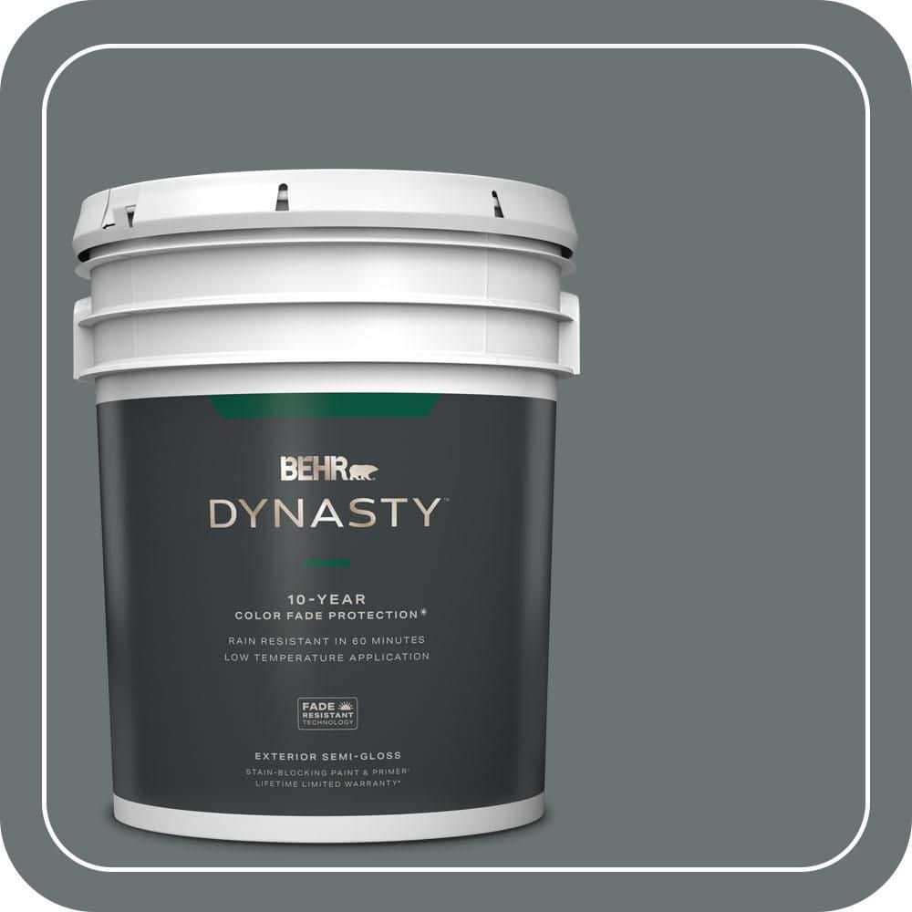 BEHR DYNASTY 5 gal. #MQ5-28 Dawn Gray Semi-Gloss Exterior Stain ...