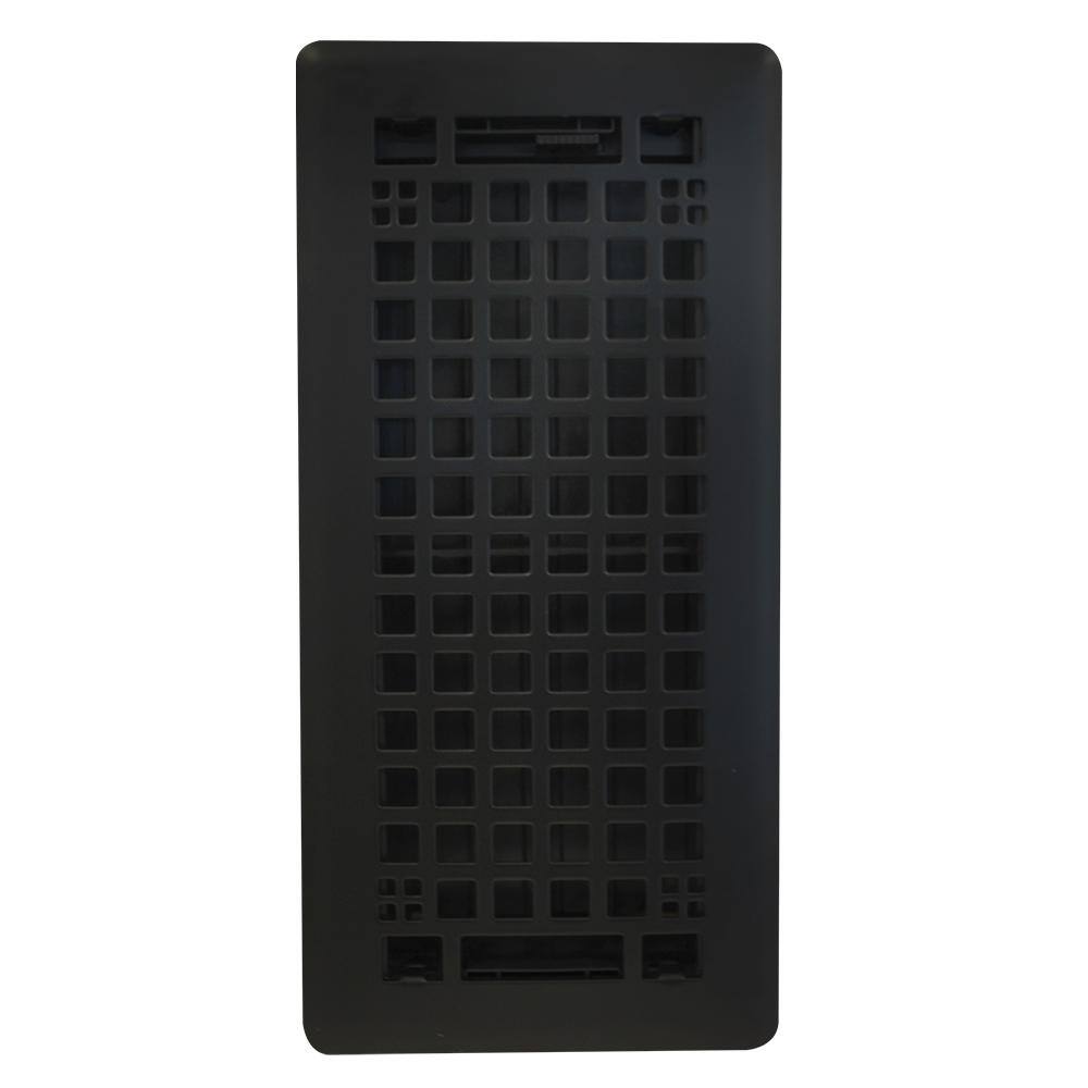 Modern Homes 4 in. x 10 in. Egg Crate Floor Register Black Matte Single ...