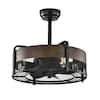 HKMGT 20.6 in. Indoor Black and Dark Brown Ceiling Fan with No Bulbs ...