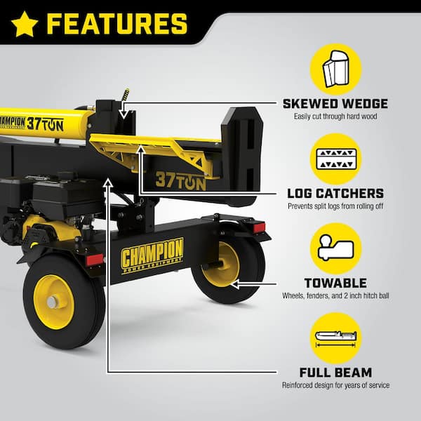 Champion Power Equipment 37 Ton 338cc Gas Powered Log Splitter with ...