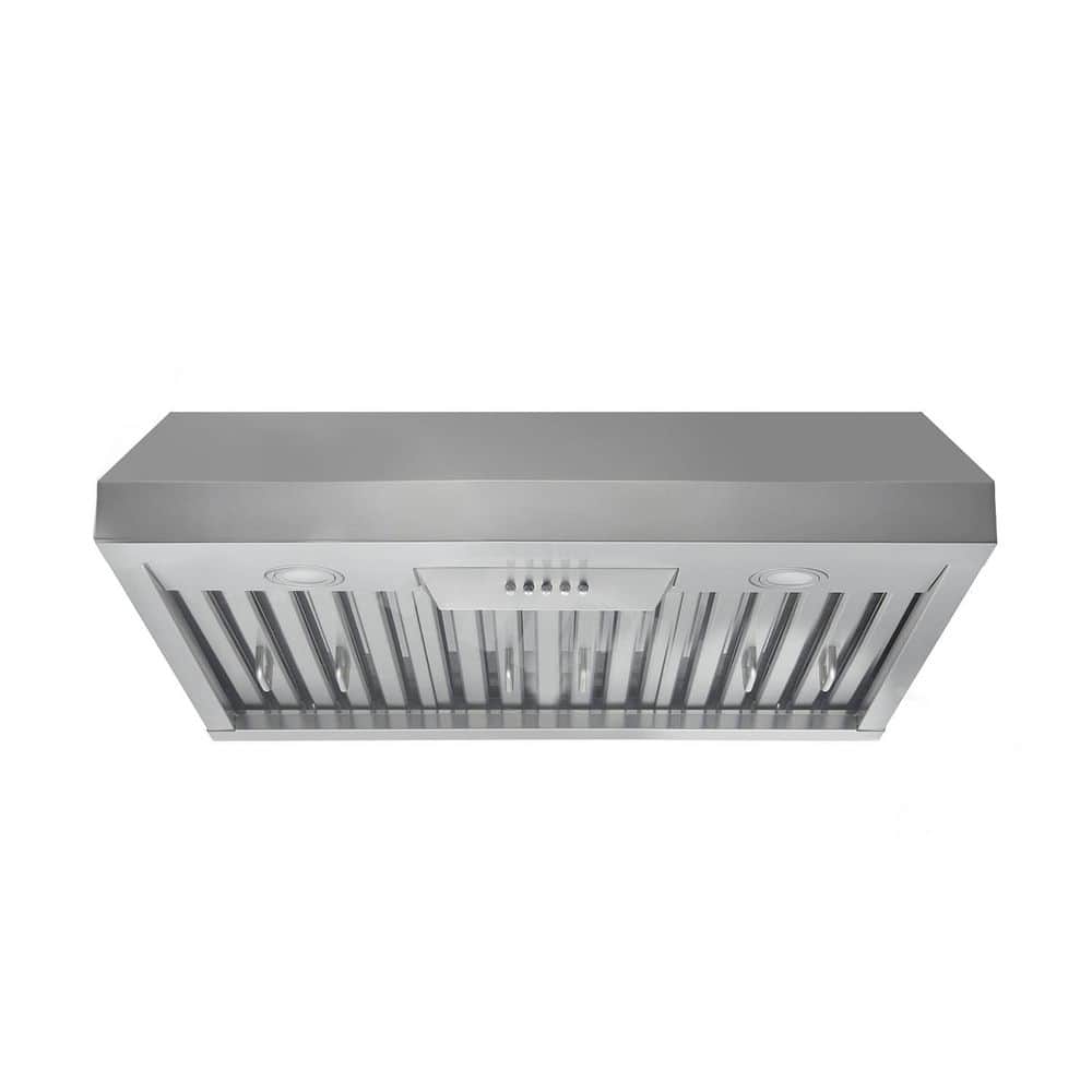 36 in. 600 CFM Ducted Under Cabinet Range Hood in Stainless Steel with ...