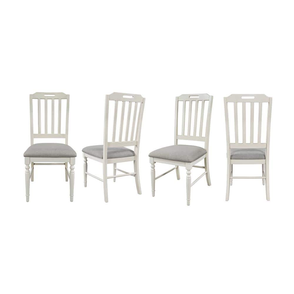 Wateday White Upholstered Dining Side Chair (Set of 4) YJ-YUKI9596050 ...